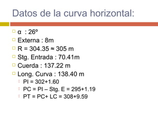 Curva horizontal peraltada con sobreancho | PPT