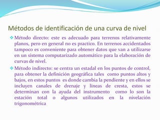 CURVAS DE NIVEL - TOPOGRAFÍA (3).pptx ing | PPTX