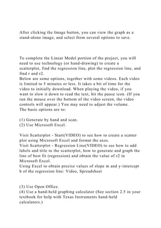 Curve-fitting Project - Linear Model (due at the end of Week 5)I.docx