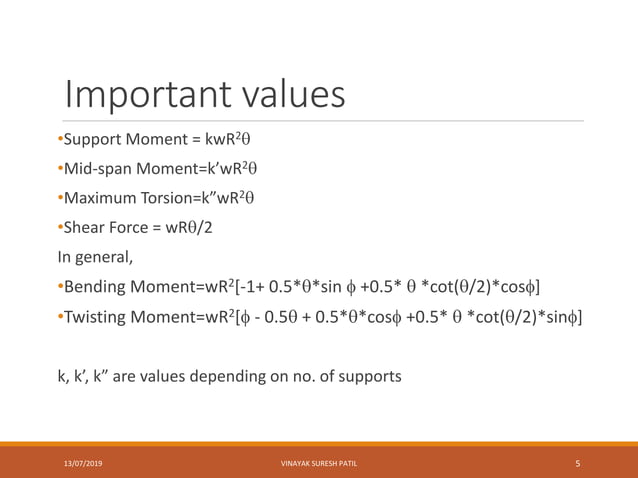 Curved Beam Design Pptx
