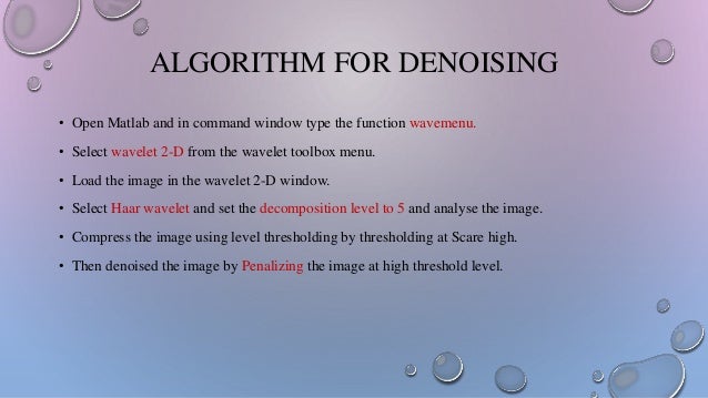 Curved Wavelet Transform For Image Denoising using MATLAB.