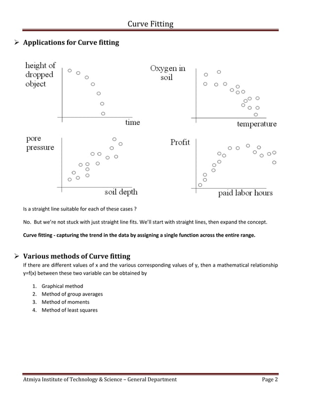 Curve Fitting Lecture Notes