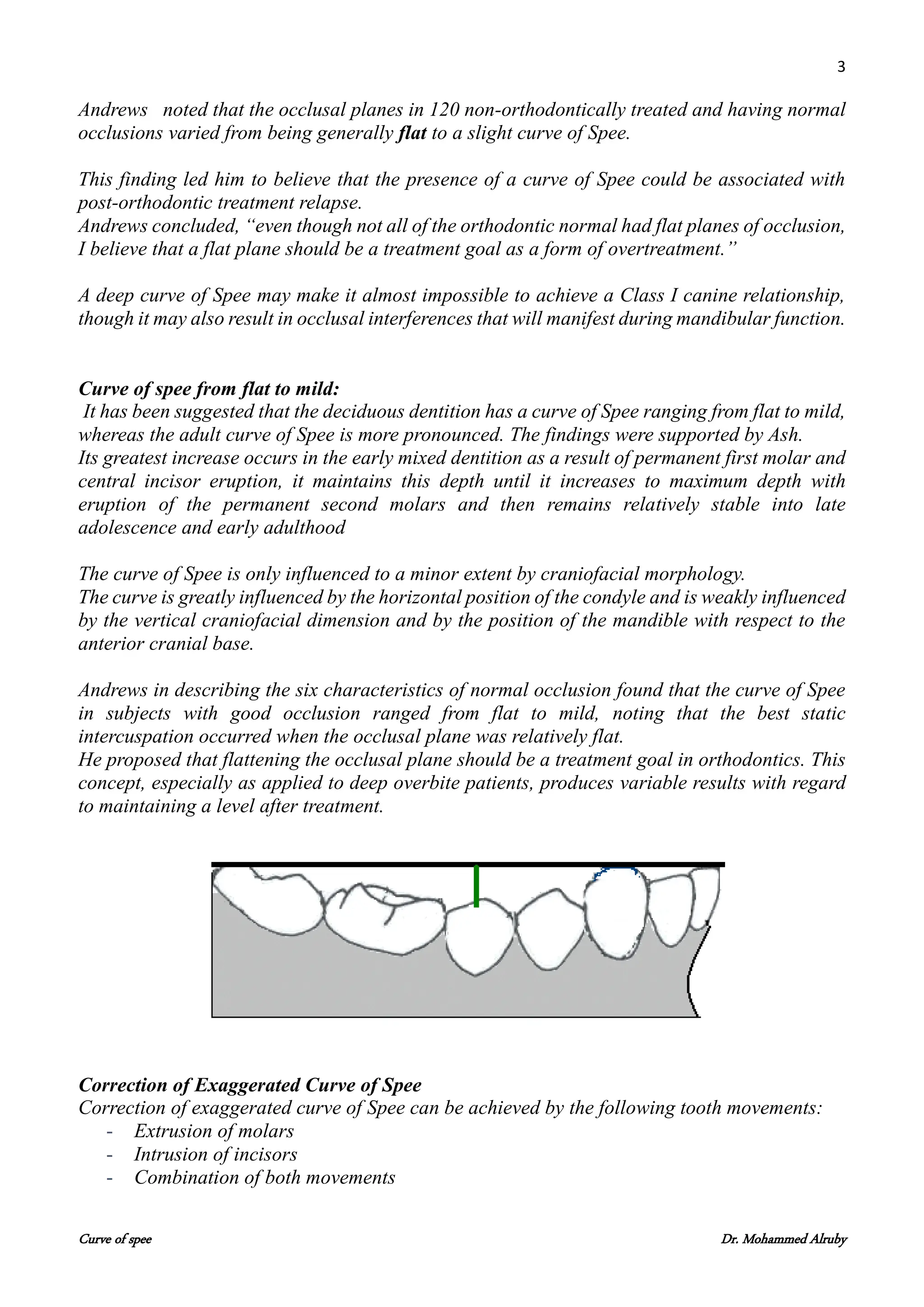 Curve of Spee in orthodontics and its effects | PDF