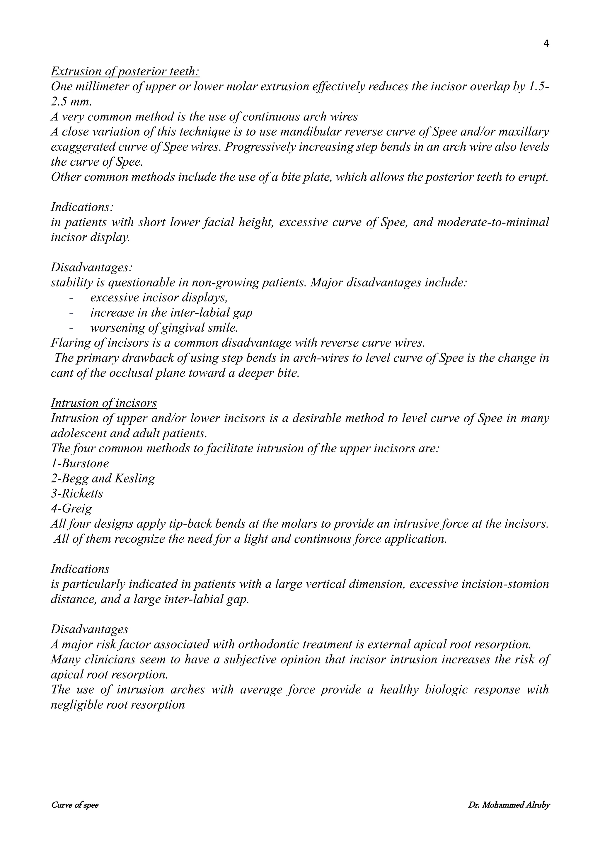 Curve of Spee in orthodontics and its effects | PDF