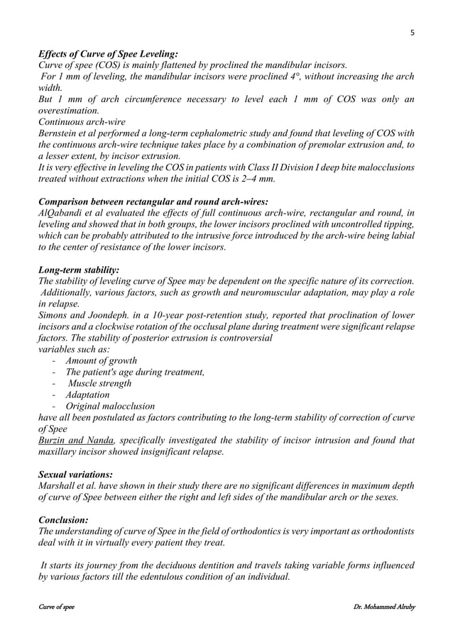 Curve of Spee in orthodontics and its effects | PDF | Dental Health | Diseases and Conditions