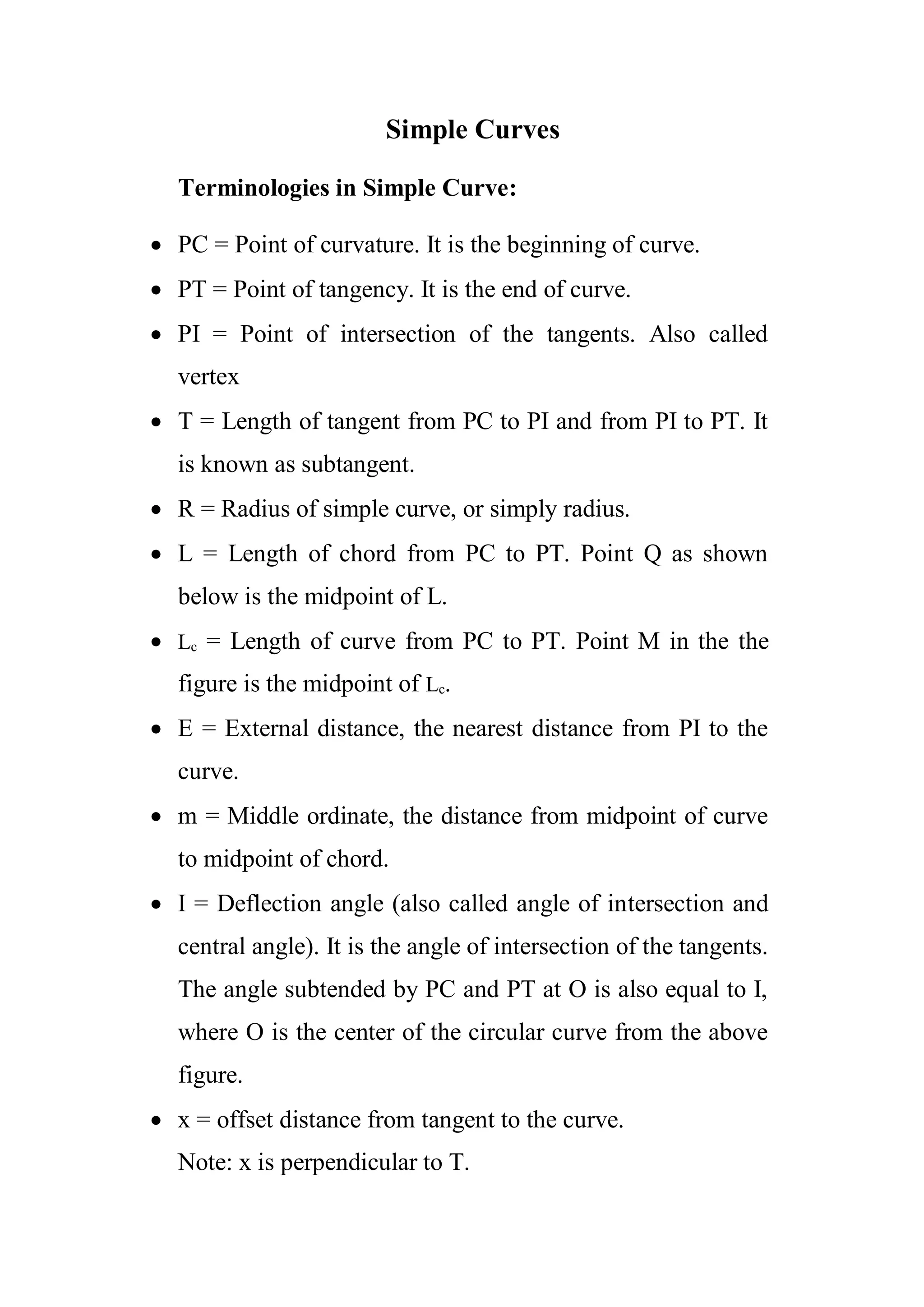 Curves in Civil Survey | PDF
