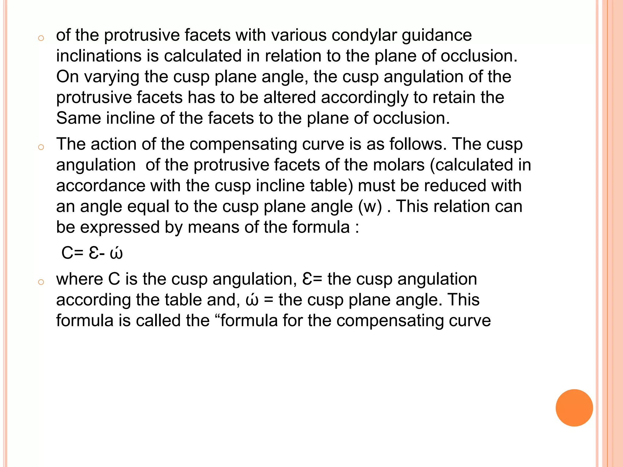 Compensating Curves in Prosthodontics | PPTX