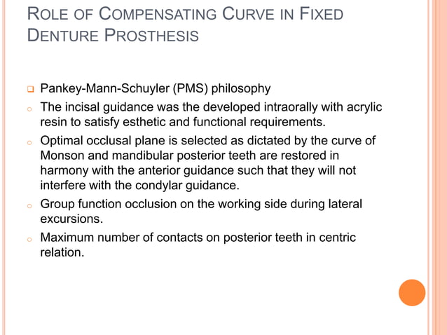 Compensating Curves in Prosthodontics | PPTX