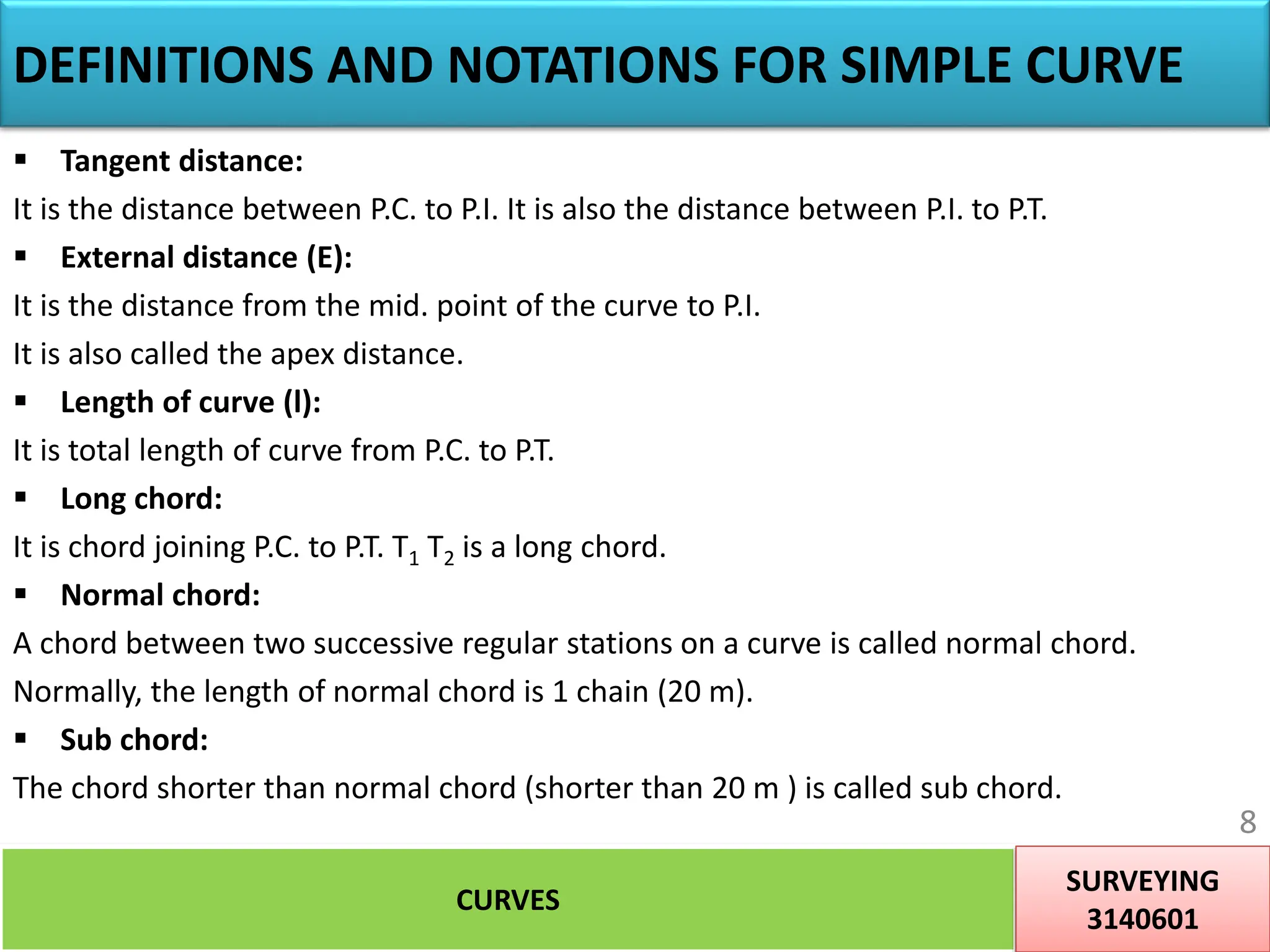 curves needed in surveying and levelling | PPTX