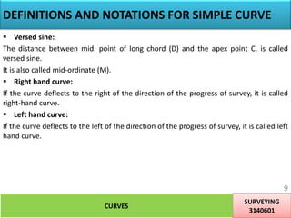 curves needed in surveying and levelling | PPTX