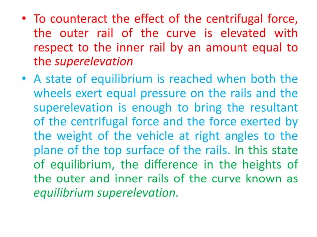 Railway Engineering-Curves and superelevation | PPTX | Rail Travel ...