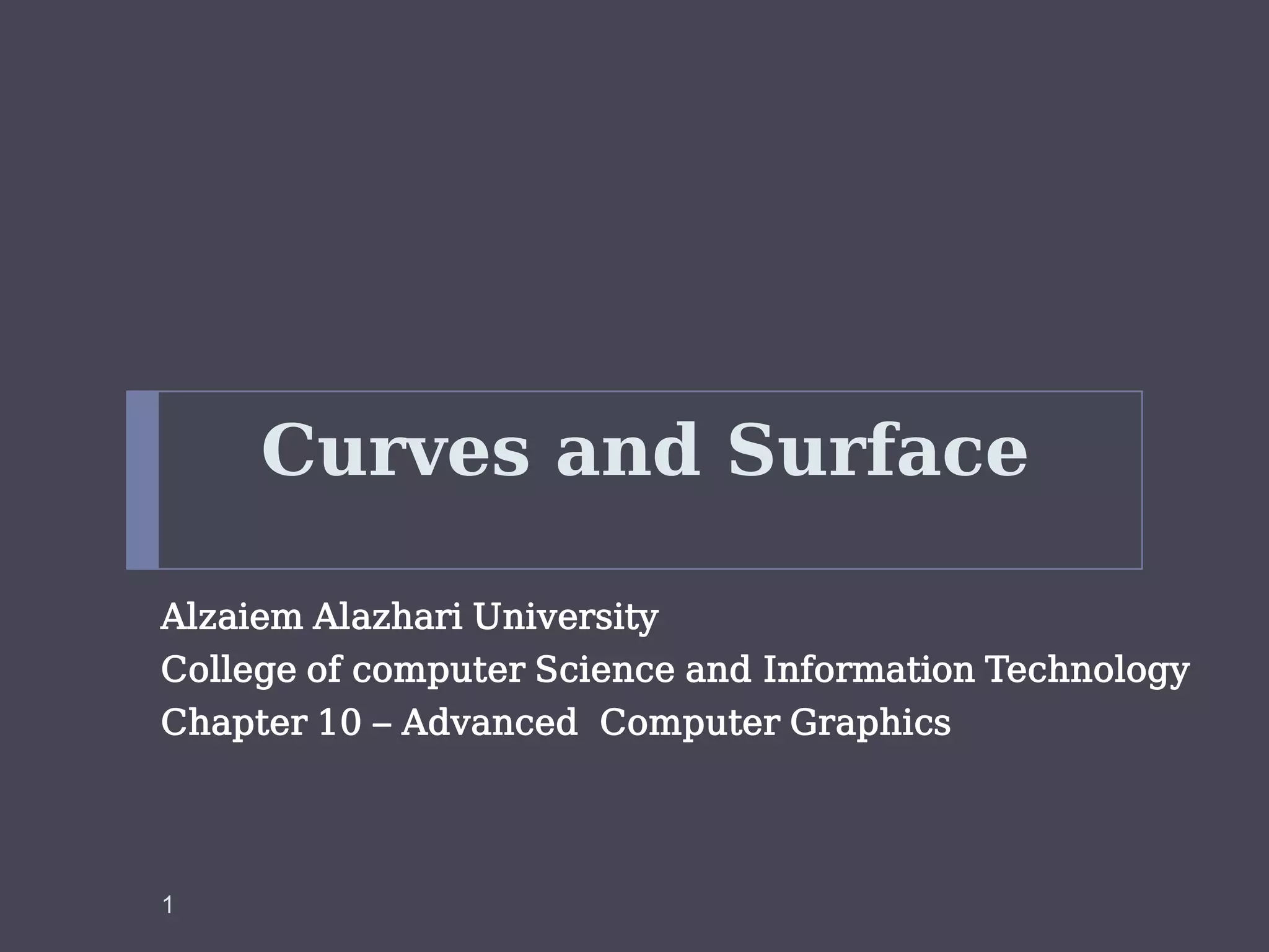 Curves and surfaces | PDF