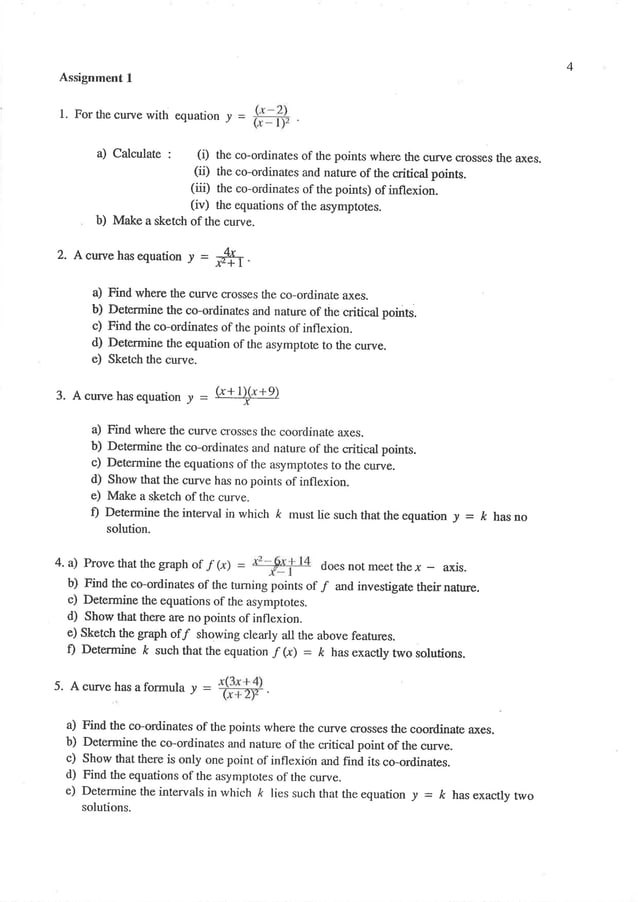 Curve sketching | PDF