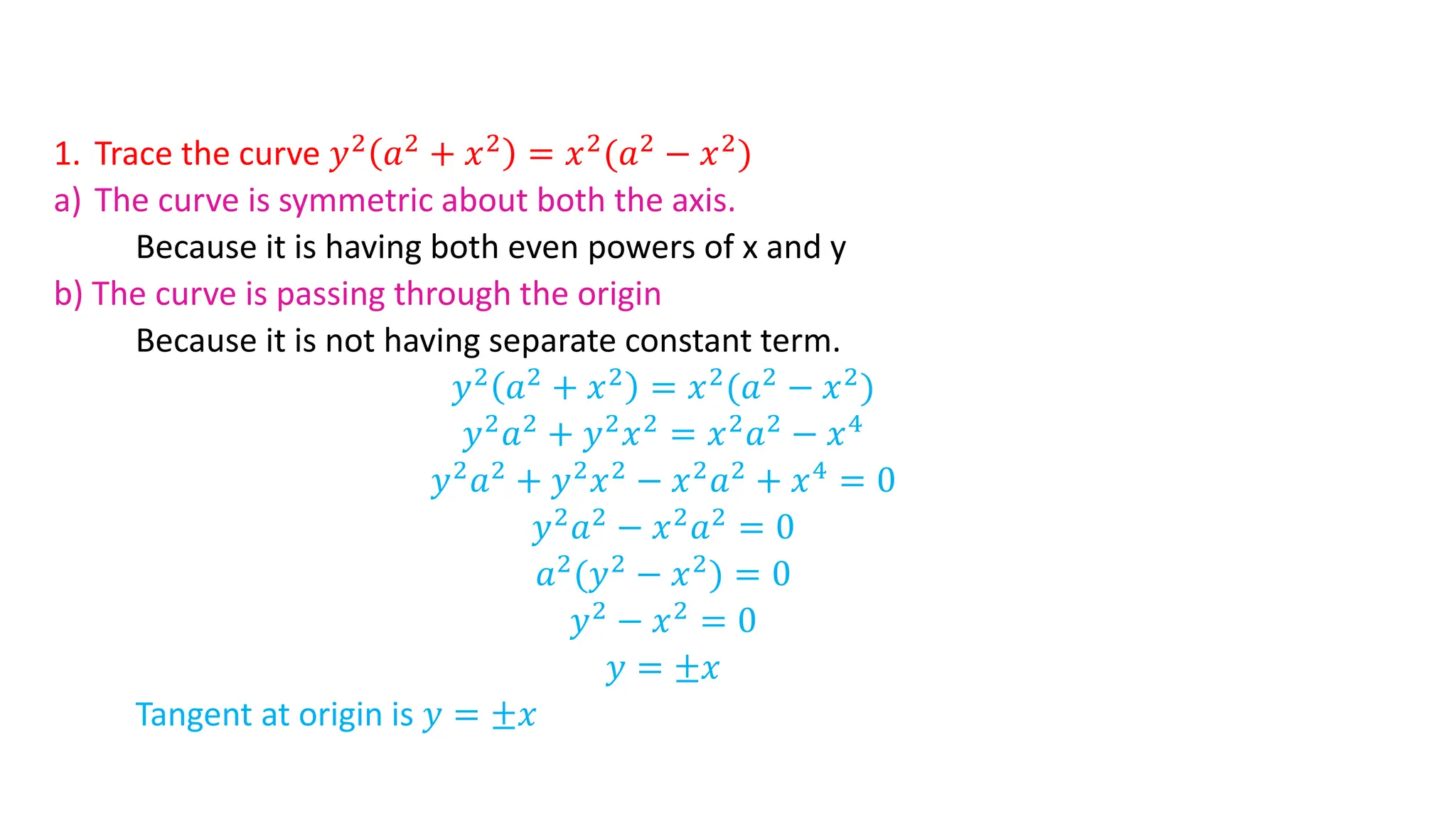 Curve Tracing Cartesian Form Pptx Physics Science