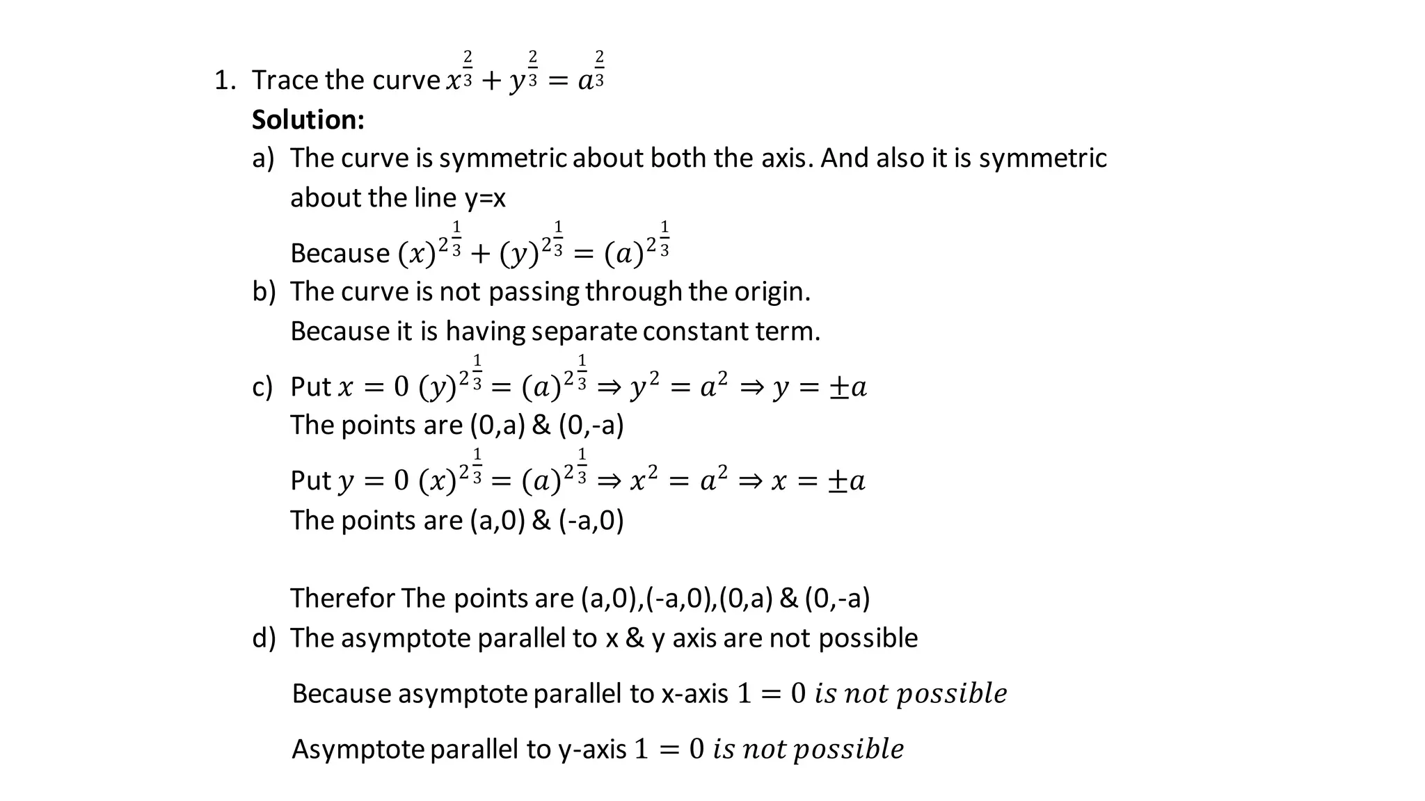 Curve Tracing Cartesian Form Pptx Physics Science
