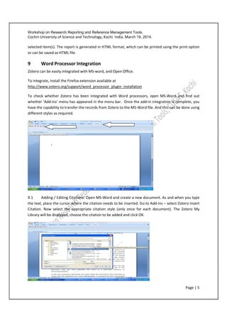 Reference Management Software: An Introduction to Zotero | PDF