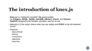 COSCUP 2019 - The discussion between Knex.js and PostgreSQL | PPT