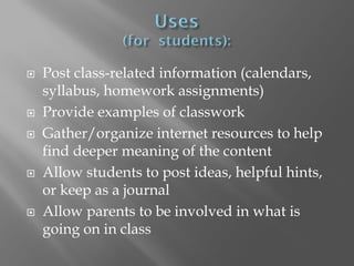 Weblogs in the Classroom | PPT