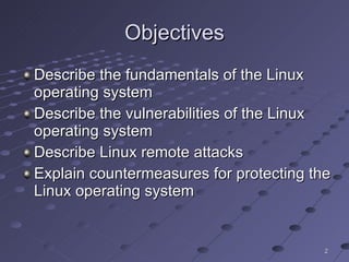 Linux Operating System Vulnerabilities | PPT