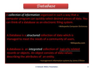Marketing and concepts of database. | PPTX