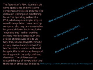 PDA's ANd handhelds in Education | PPT