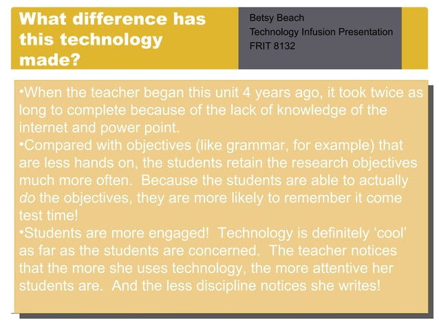 Technology Infusion Presentation | PPT