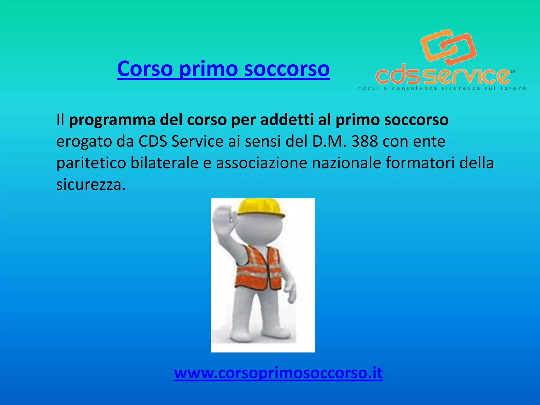 Programma Corso Primo Soccorso | PPTX