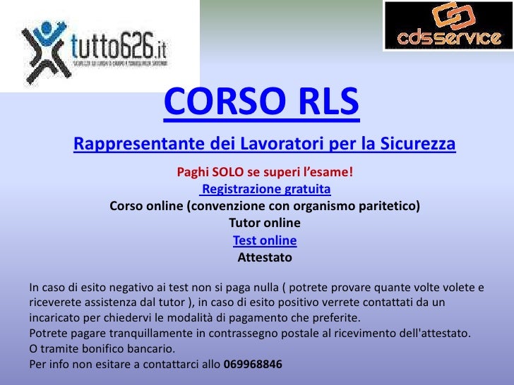 Corso RLS - Rappresentante dei Lavoratori per la Sicurezza