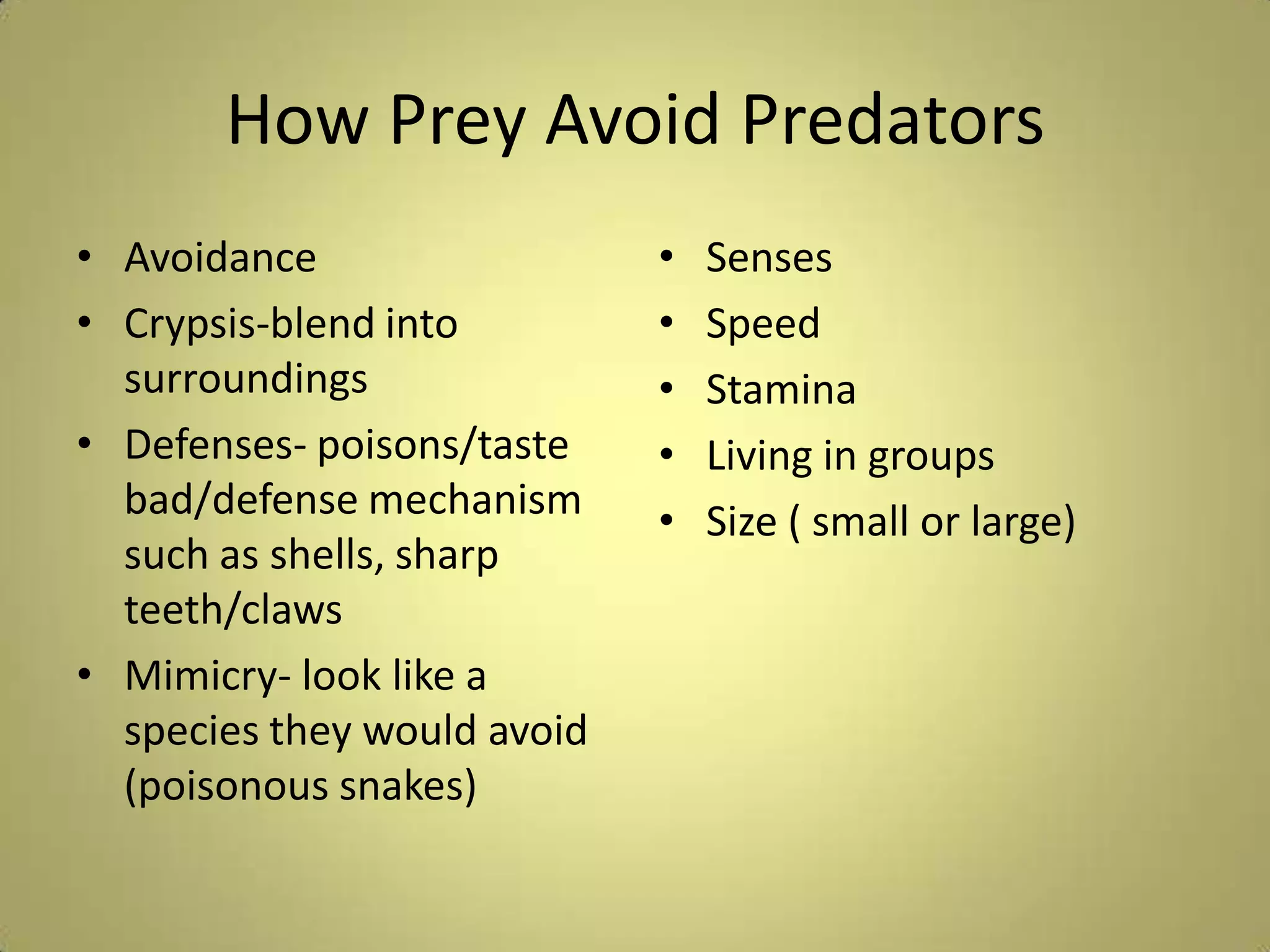 Predator/Prey Interactions | PPTX | Hunting and Shooting | Sports