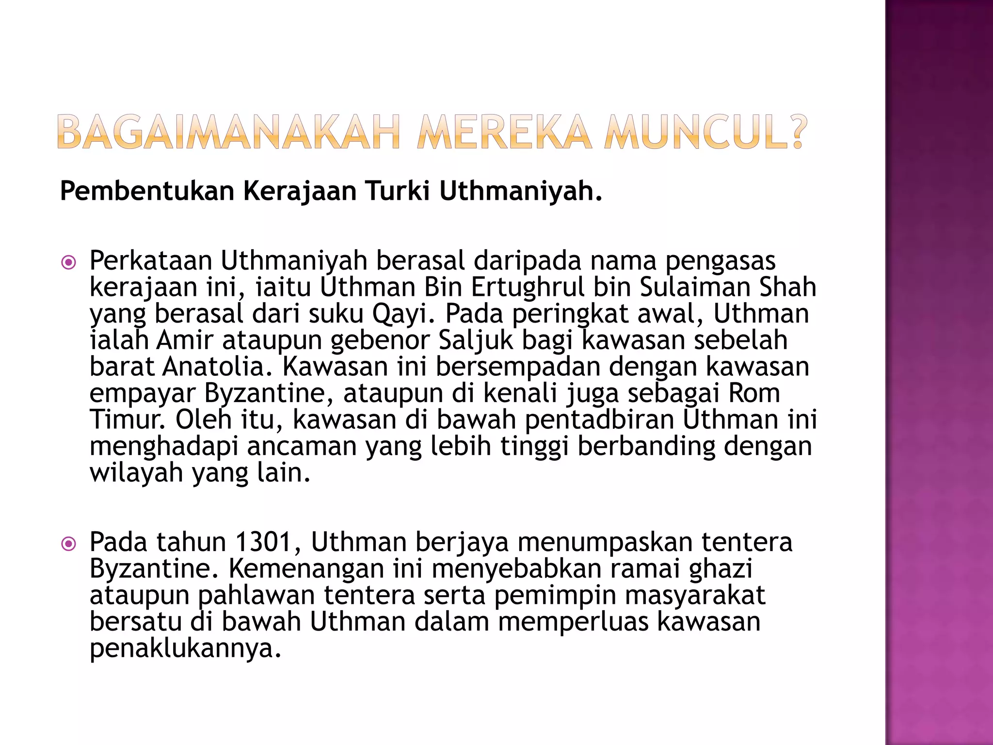KERAJAAN TURKI UTHMANIYYAH | PPTX