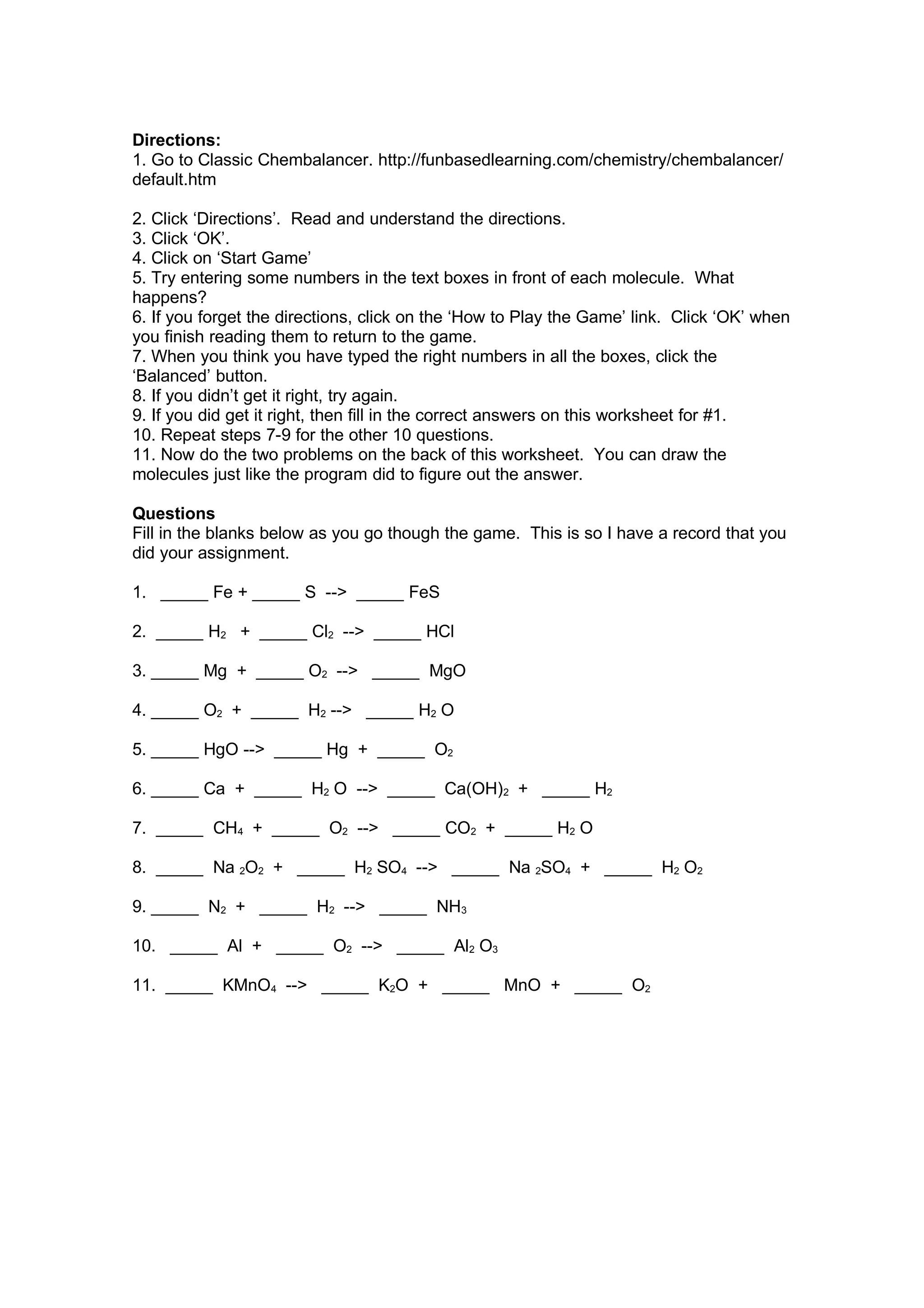 TOPIC 4. CHEMICAL REACTIONS -ACTIVITIES | PDF