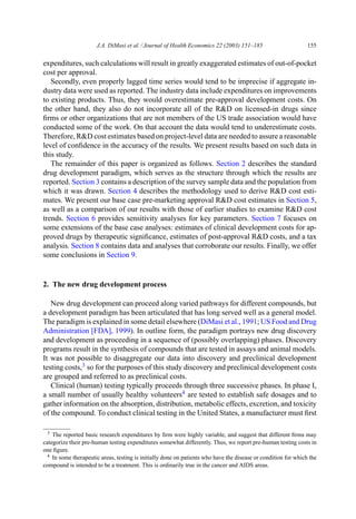 The Price Of Innovation New Drug Development Cost 2003 | PDF