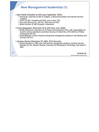 Gemplus Investors 2004 | PDF