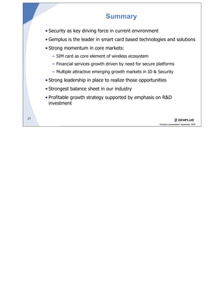 Gemplus Investors 2004 | PDF