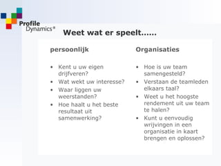 profile dynamics brengt organisaties in beweging | PPT
