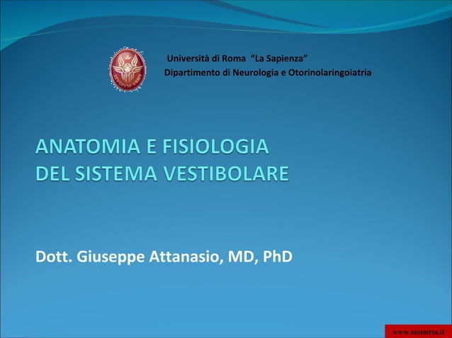 Sistema Vestibolare: anatomia e fisiologia | PPT