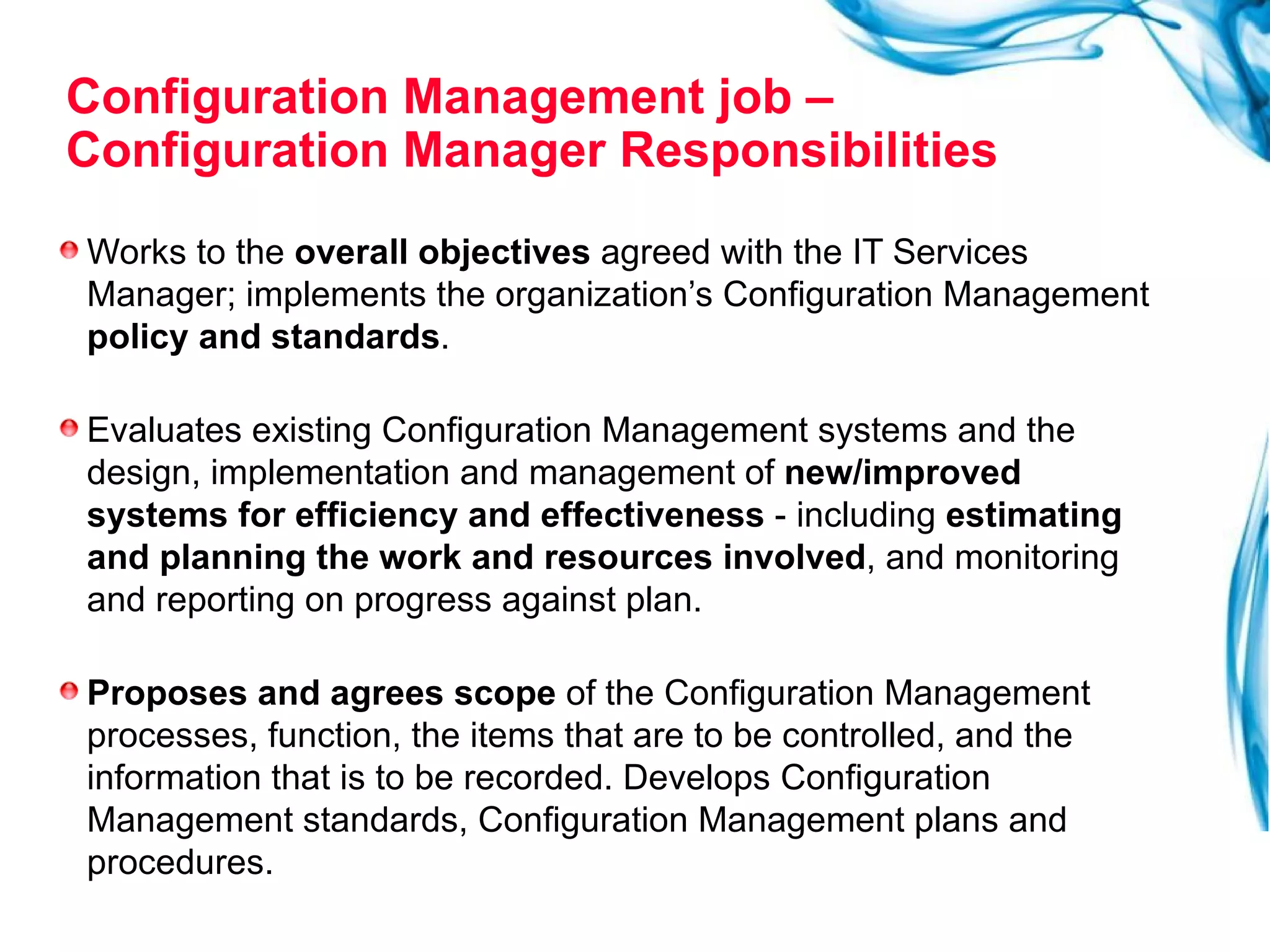 software configuratiom management role n resposnbilities | PPT