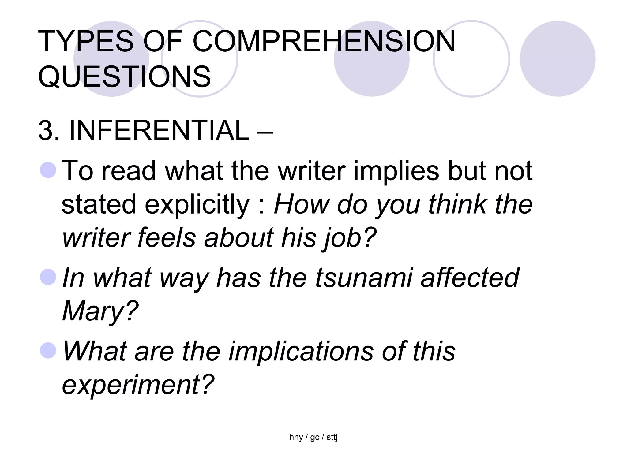 READING COMPREHENSION SUMMARY | PPSX