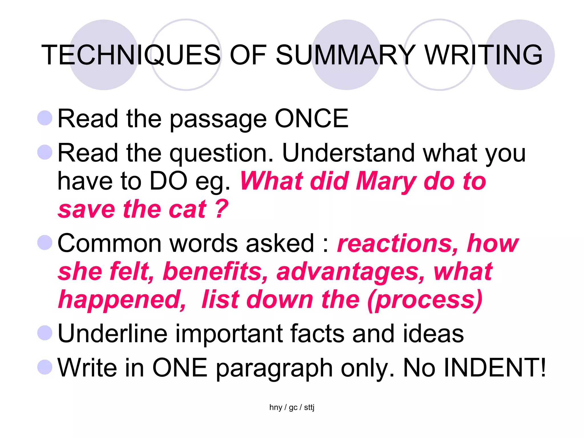 READING COMPREHENSION - SUMMARY | PPSX