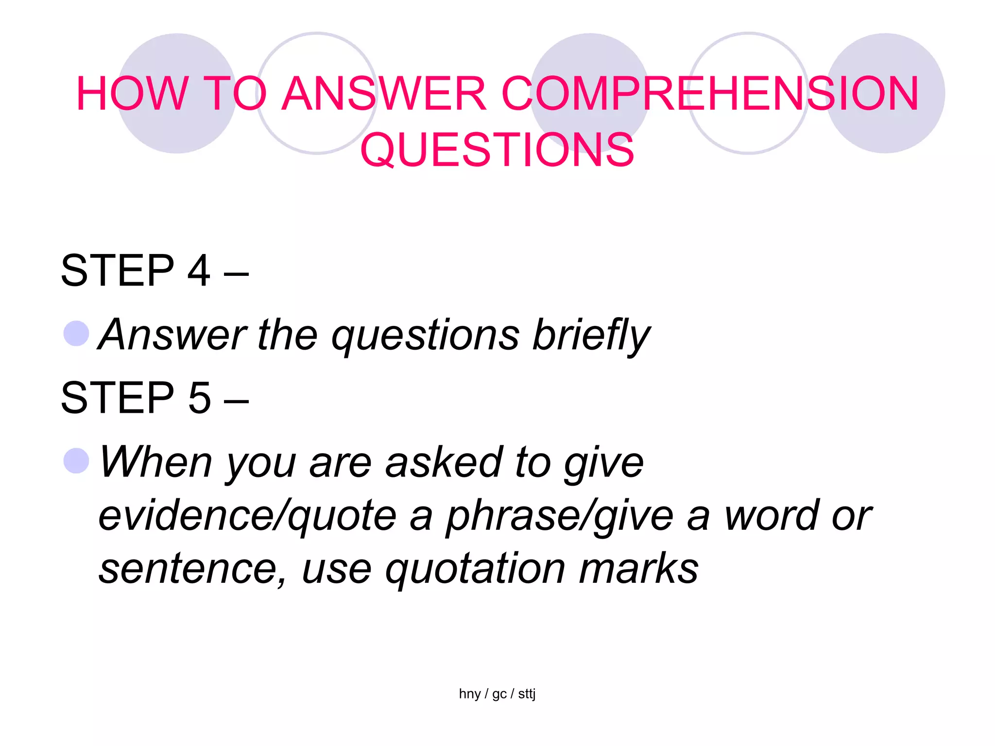 READING COMPREHENSION - SUMMARY | PPSX