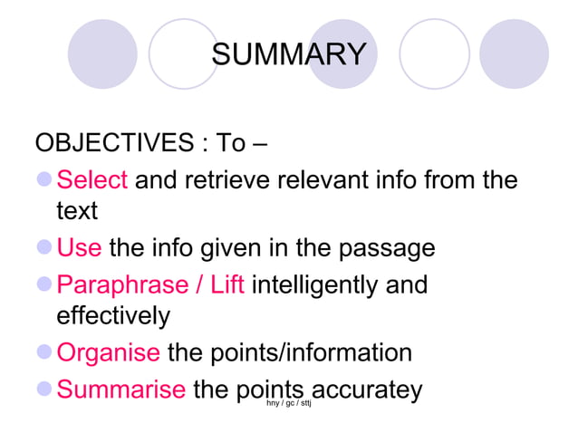 READING COMPREHENSION - SUMMARY | PPSX
