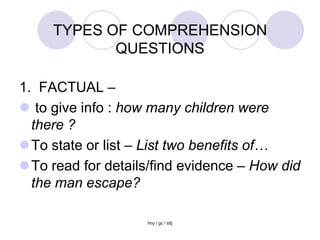 READING COMPREHENSION - SUMMARY | PPSX