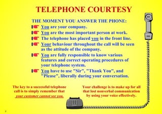 Telephone Courtesy Guidelines | PDF | Phone Services | Home Utilities