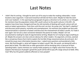 George Lipsitz "We know what time it is" | PPT