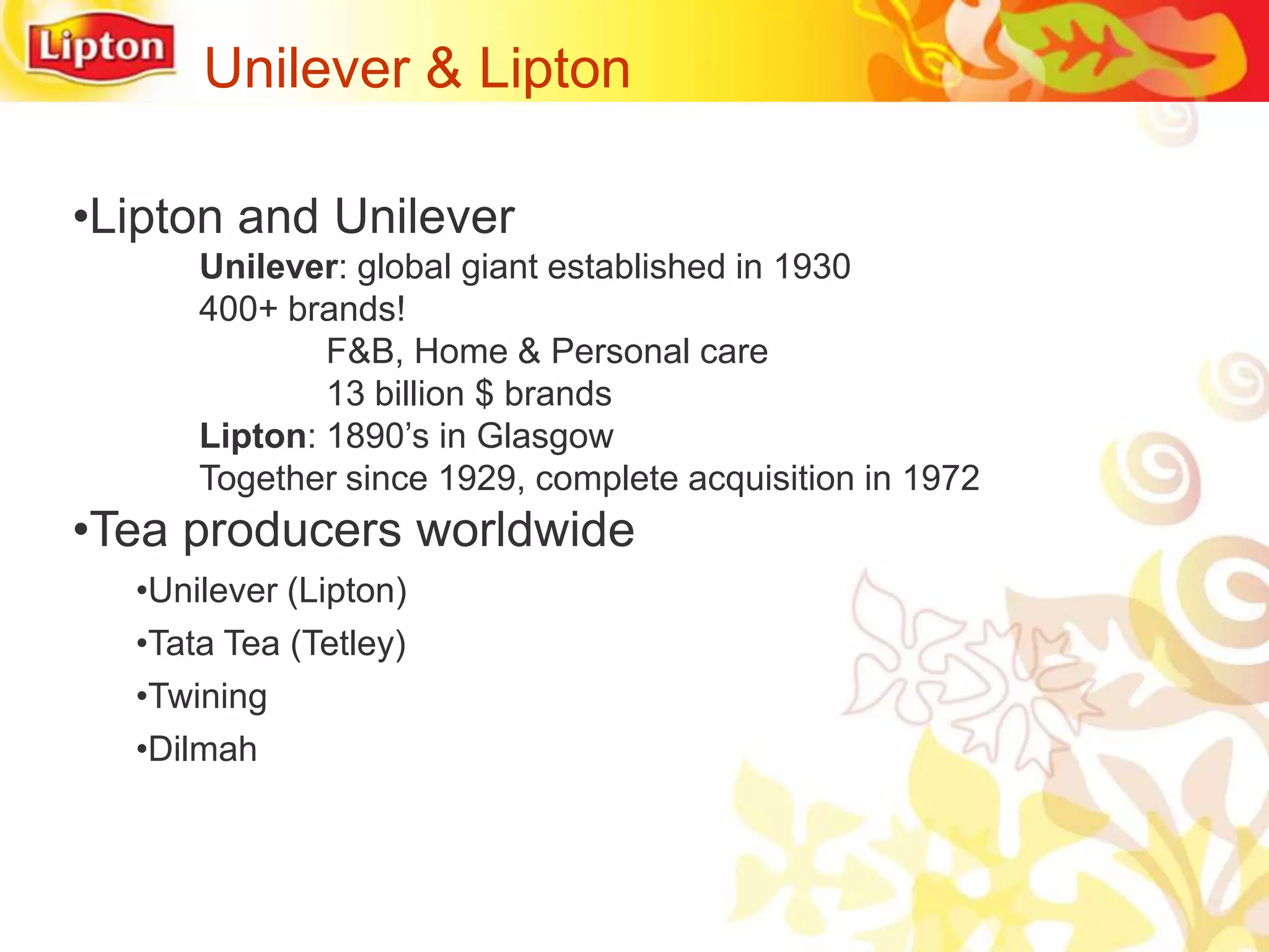 Unilever Lipton plant in Dubai | PPTX