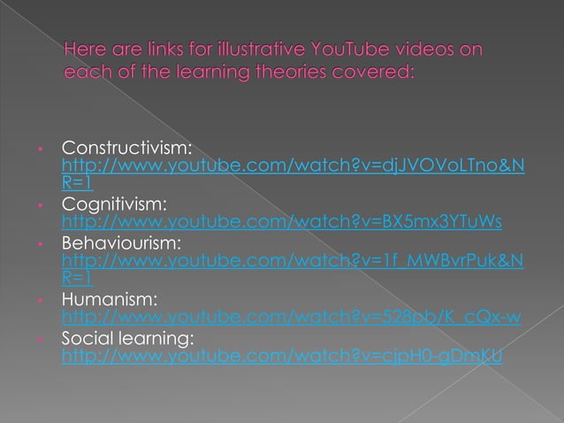 Learning theories in clinical education of OTs | PPT