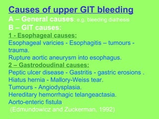 acute gastrointestinal bleeding /hematemesis/melena | PPT
