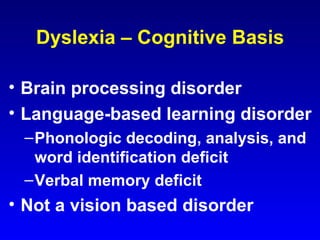 American Academy of Ophthalmology Statement on Dyslexia and Learning ...