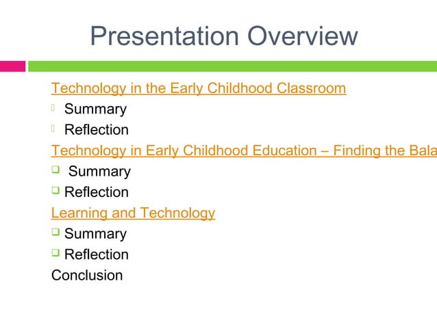 Technology in Early Childhood Education | PPT