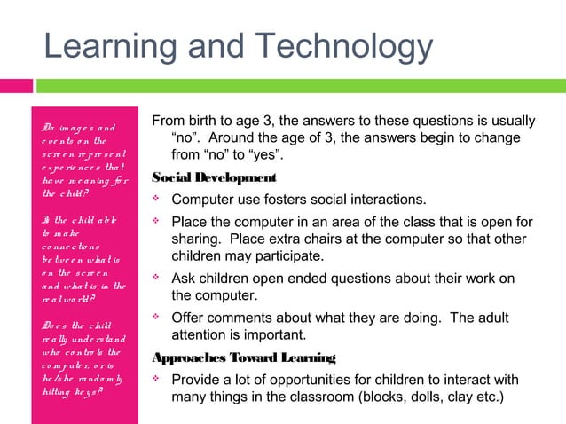 Technology in Early Childhood Education | PPT | Free Download